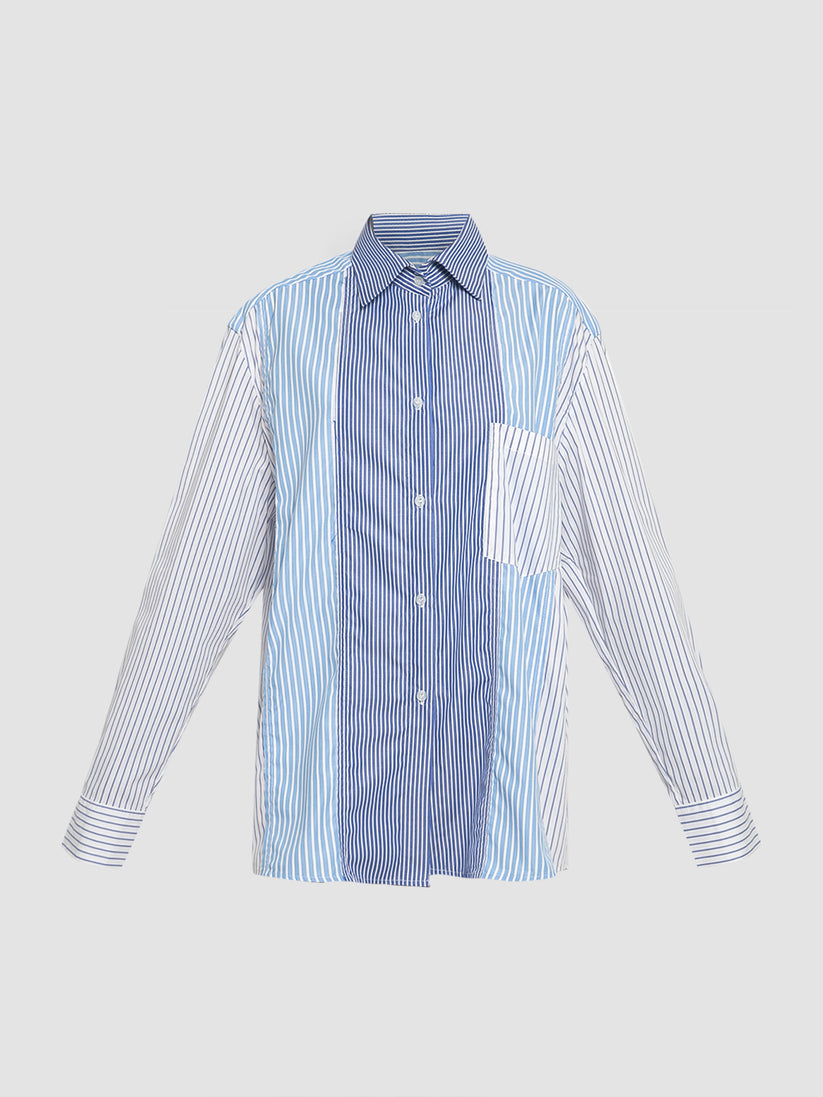 Multi-striped Long-sleeved Shirt in Blue – PILLAR