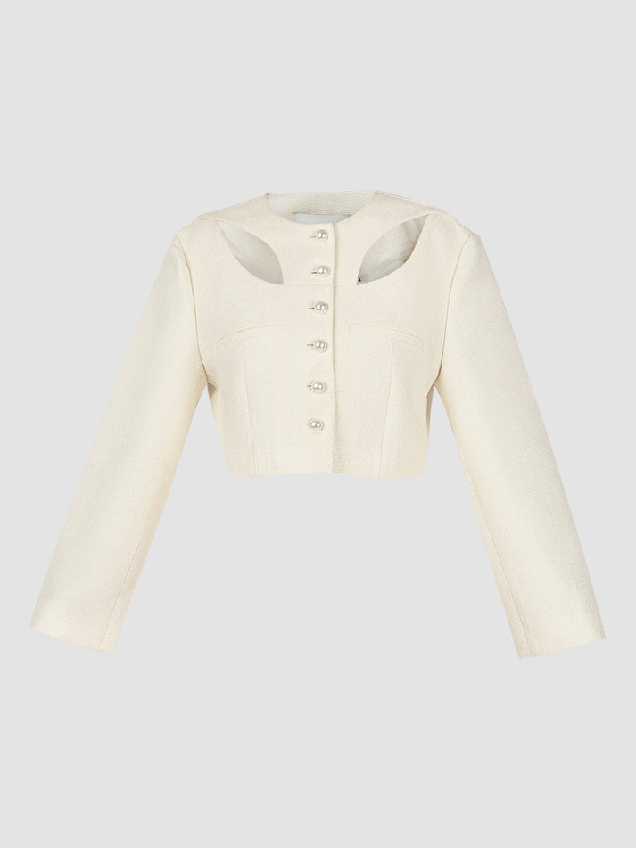 Fairy Eyes Cut Out Short Jacket In Ivory – PILLAR