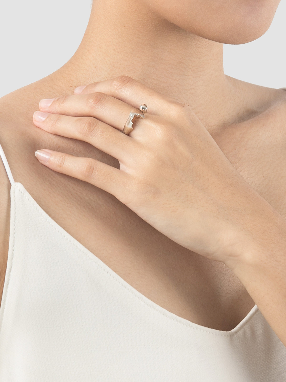 Silver half Bitten ring – PILLAR