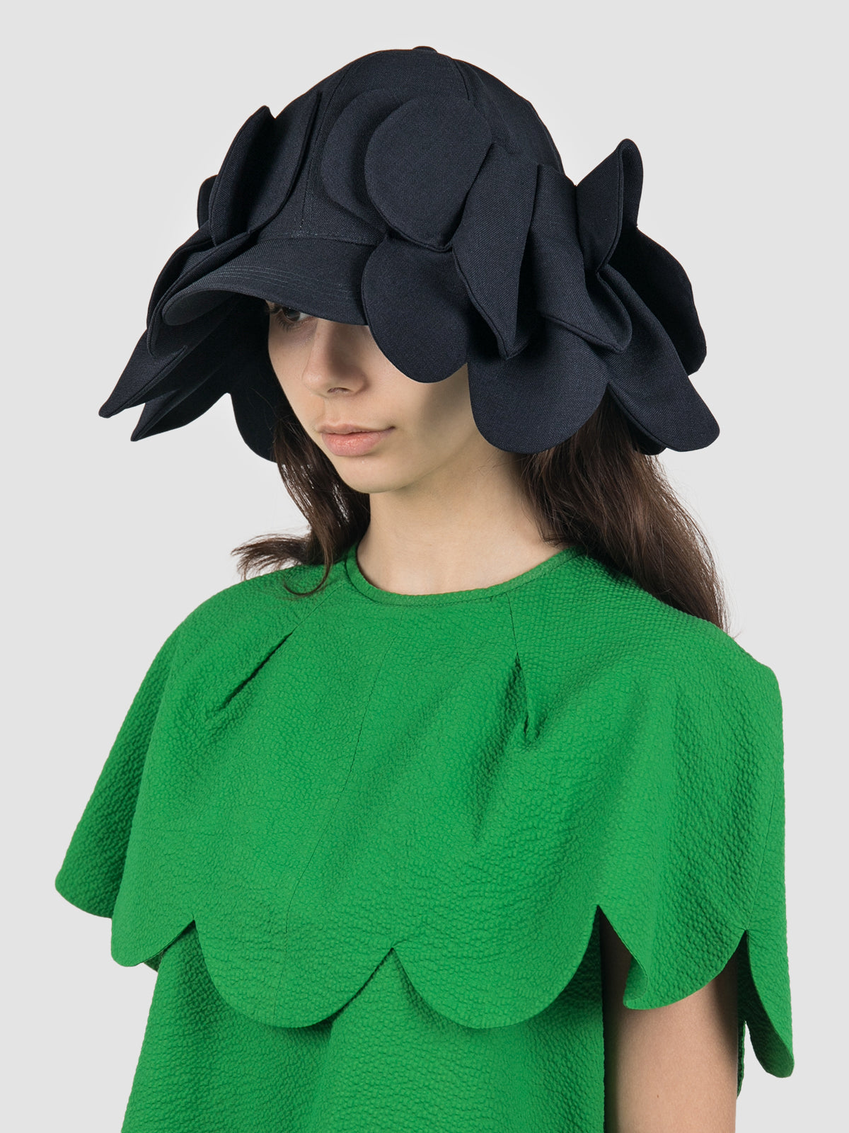 Gnat night blue scalloped floral hat – PILLAR